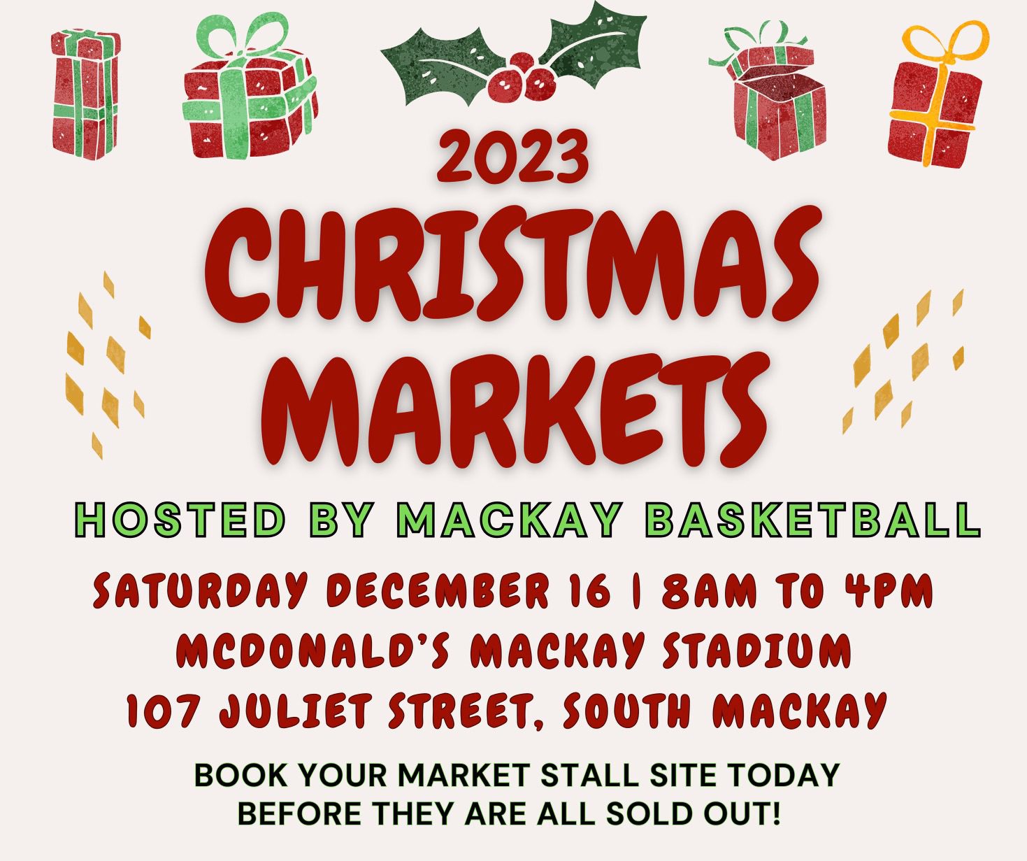 Whats on - Christmas Markets @ Mackay Basketball Stadium
