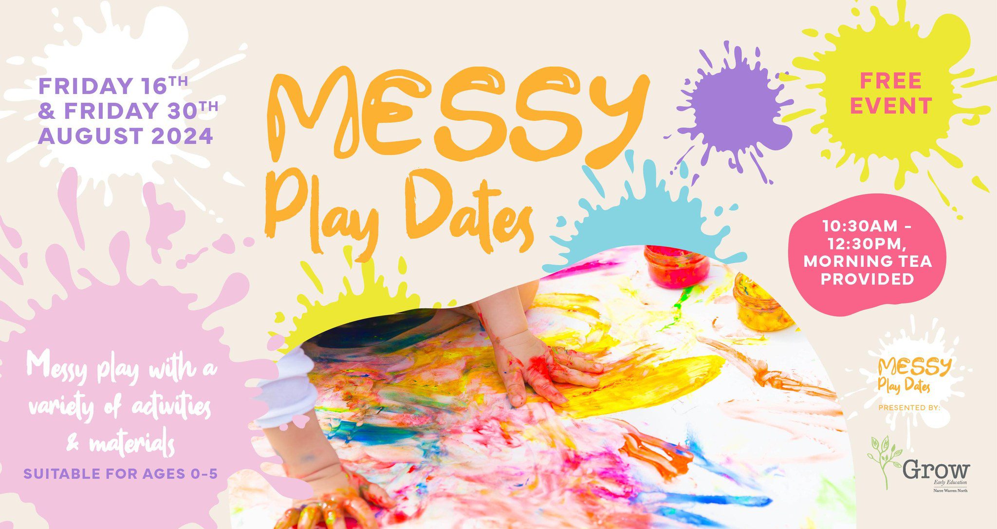 Whats on - Messy Play Date (30 August 2024) | Narre Warren